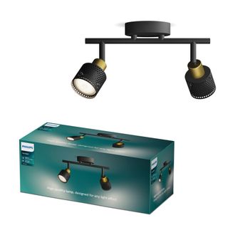 Philips Niall LED 2er Spotleuchte, GU10 Lampe nicht enthalten, Messing, IP20, Gold