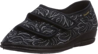 Fischer Markenschuh Fischer Dora HS Blätter schwarzbunt, Damen Pantoffeln, Schwarz (schwarzbunt 229), 41 EU