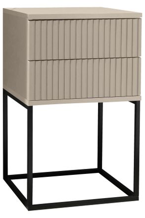 Livetastic Nachtschrank, Schwarz, Kaschmir, Metall, Holzwerkstoff, 2 Schublade(n) Schubladen, 40x65x38.5 cm, Schlafzimmer, Nachttische