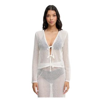 Karl Lagerfeld Couverture de plage ajour&eacute;e - Femme - Maillots de bain - Blanc - Taille: 38 FR