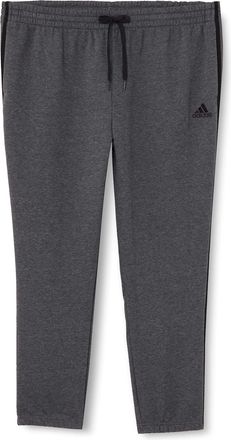 adidas Herren Essentials Tapered Elastic Cuff 3-Streifen Hose, Dark Grey Heather, M