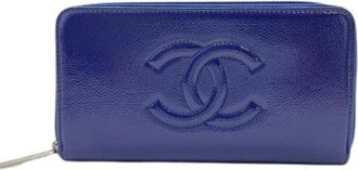 Chanel Portefeuille long (bi-pli) Pre-owned - Femme - Pre-owned - Bleu - Taille: ONE Size