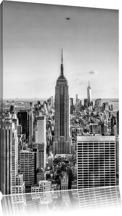 Pixxprint Empire State Building in New York, Größe: 120x80cm, Leinwandbild, fertig gespannt, Wandbild, Dekoration, Kunstdruck, kein Poster
