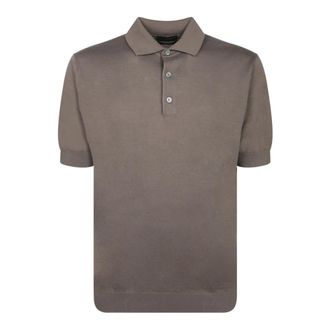 Dell'Oglio Homme, Tops, Brun, Taille: 3XL Polo Marron Style Classique