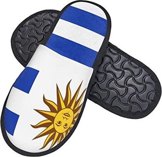 Generic Chaussons Drapeau De LUruguay Épais Pantoufles En Coton Doux Pantoufles Pour Hiver De Camping Hôtels M
