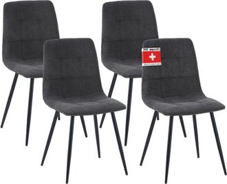 Albatros-Moebel Esszimmerst&uuml;hle 4er Set bora Anthrazit - Komfortabler Polsterstuhl f&uuml;r Modernes und Stilvolles Design am Esstisch - K&uuml;chenstuhl oder Stuhl Esszimmer