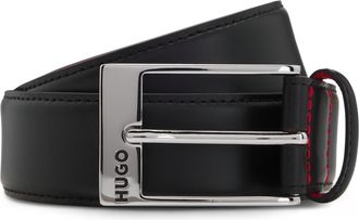 HUGO BOSS Lederg&uuml;rtel HUGO BARNEY, Herren, Gr. 100, schwarz (schwarz 001), Rindsleder, G&uuml;rtel Lederg&uuml;rtel, mit kontrastfarbener Innenseite