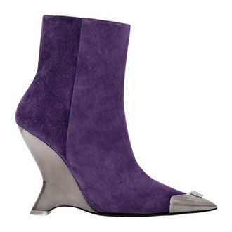 Philipp Plein Femme, Chaussures, Violet, Taille: 39 EU Suede Bottes Wedge
