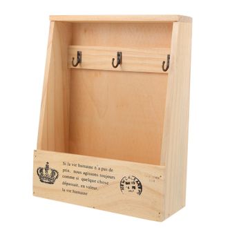NUOBESTY Holz Schlüsselaufbewahrungsbox Wandmontage Vintage Design Schlüsselhalter für Flur Eingang Dekorativer Schlüsselorganizer aus Langlebigem Holz Praktis
