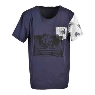 Gabriele Pasini Blau Print Kurzarm T-shirt - - Tops - Herren - Blau - M