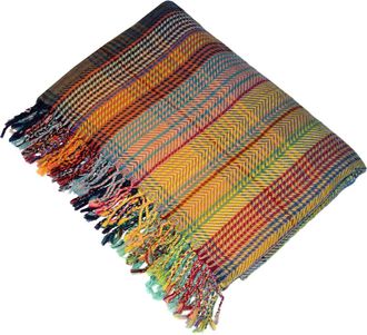 Lorenzo Cana Wolldecke Jacquard gewebt 100% Wolle vom Merinolamm Mehrfarbig flauschig Decke Wohndecke Sofadecke Wohndecke 9621077