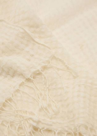 Mango Foulard coton franges &eacute;cru - Femme - Taille unique - MANGO