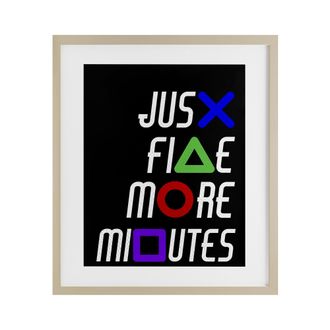 Stupell Industries Just Five Minutes Gamer-Tasten, gerahmter Druck unter Glas, Design von Kim Allen, 40,6 x 33 cm, Grau
