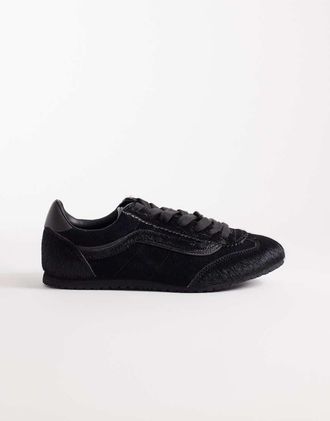 Vans Super Lowpro - Baskets fa&ccedil;on poulain - Noir