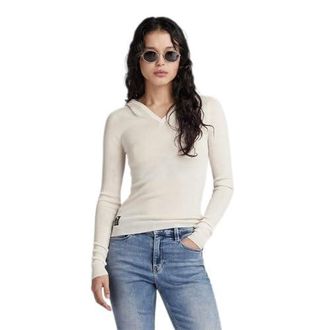 G-Star G-Star Femme Pull en Maille Hooded Slim, Beige (eggnog D23928-B692-G076), XXS