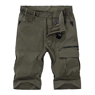 Generic Short cargo léger indéchirable pour homme - Short de sécurité tactique de travail utilitaire - Taille extensible - Pour lextérieur, le camping, la pêc