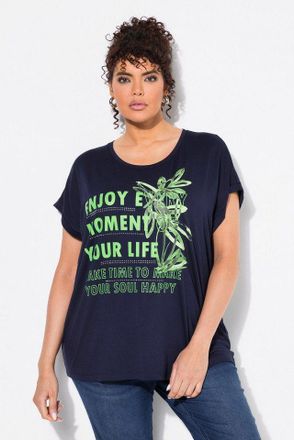 Ulla Popken T-Shirt T-Shirt bedruckt Oversized Rundhals Halbarm