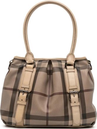 Burberry Hobo Bags - Smoke Check Coated Canvas Northfield Satchel - Gr. unisize - in Braun - f&uuml;r Damen