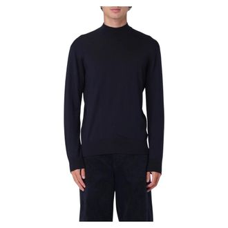 Paolo Pecora Rundhals Pullover f&uuml;r einen stilvollen Look - - Knitwear - Herren - Schwarzk - S