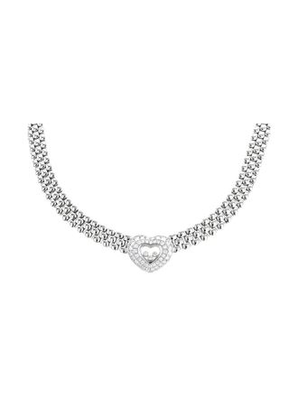 Chopard collier Happy Diamonds en or blanc serti de diamant - Argent