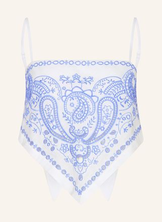 Self Portrait Self-Portrait Leinentop Mit Lochspitze weiss