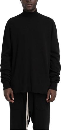 Rick Owens Homme, Pulls, Noir, Taille: M Headon DBL Mock Neck Sweater
