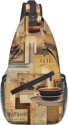 Generic Sacoche Homme Bandouliere Caf&eacute; vintage, journal r&eacute;tro Durable Sac &agrave; Bandouli&egrave;re Antivol Sac &agrave; Dos De Voyage pour Randonn&eacute;e Cyclisme Femme