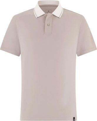 Boggi Milano Homme, Tops, Beige, Taille: XL Polo en piqu&eacute; B Haute Performance avec fil S-Caf&egrave;