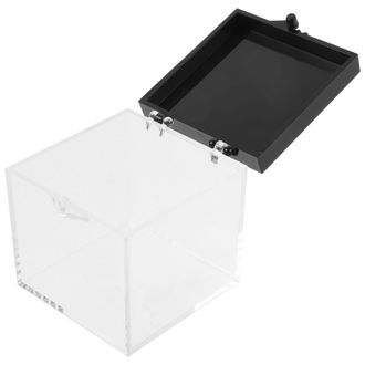 FOMIYES Kristall Aufbewahrungsboxen 6 St&uuml;ck aus Transparentem Kunststoff mit Schwarzem Deckel 5,1X5,1X5,1cm f&uuml;r Ordentliche Lagerung und Pr&auml;sentation von Mine