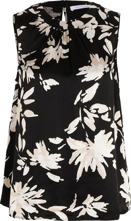 Tamaris Damen AOP Gewebtes Rundhalsausschnitt Top Aveiro Schwarz 38