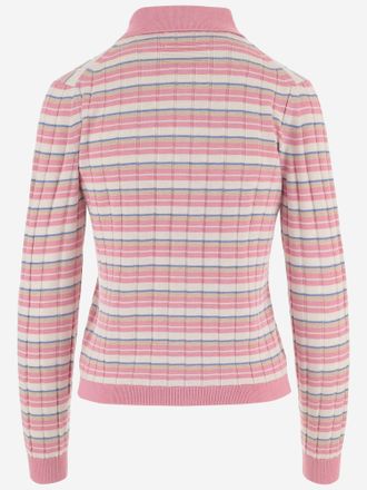 Guest In Residence Womens Sweater Striped Silk And Linen Multicolour
