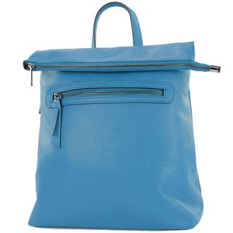 modamoda.de T235 - Damen Rucksack Tasche ital. Echtleder, Farbe:Signalblau