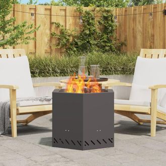 vidaXL Feuerplatz Schwarz 58 x 58 x 51 cm Kaltgewalzter Stahl Vidaxl