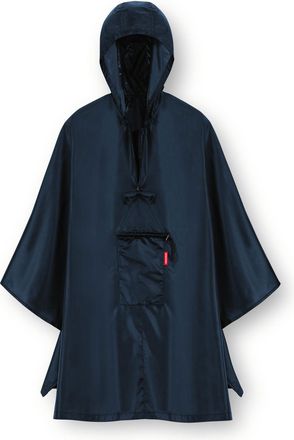 Reisenthel mini maxi poncho dark blue - Klein verpackter Regencape aus hochwertigem Polyestergewebe - Ansprechendes Design mit weiter Kragen&ouml;ffnung