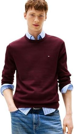 Tommy Hilfiger Pull Homme Essential Cotton avec Col Ras-du-Cou, Rouge (Deep Burgundy), S