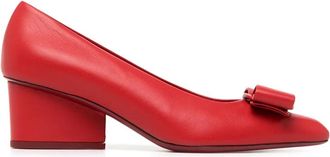 Ferragamo Femme, Chaussures, Rouge, Taille: 34 1/2 EU Viva 55 Bow Escarpins