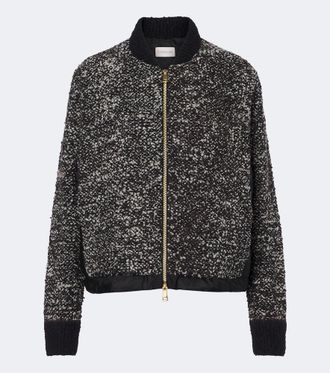 Moncler Cardigan en coton, laine et alpaga m&eacute;lang&eacute;s