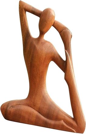 Generic Yoga Pose Figur - Skulptur Yoga Pose Skulptur aus Holz | Kunstdeko für Mädchen, Tischdeko für Zuhause, Meditation Yoga Figuren, Deko