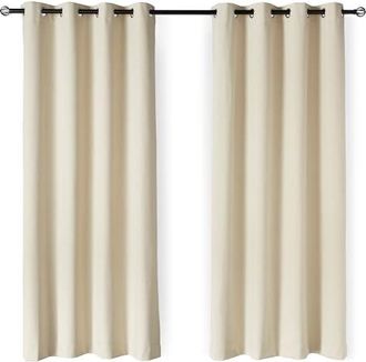 Amazon Basics 100% Verdunkelungsvorh&auml;nge mit &Ouml;sen, 2er Set, 132 x 244 cm, Beige