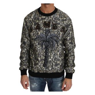 Dolce & Gabbana Samba Jacquard Palmtree Pullover Sweater - - Knitwear - Herren - Mehrfarbig - S