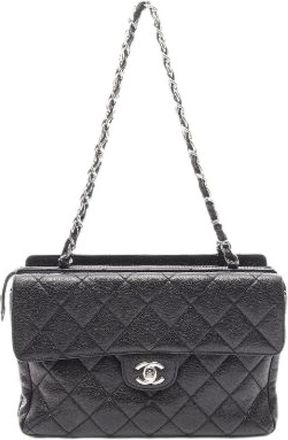 Chanel Pre-owned Sac fourre-tout Matelass&eacute; en cuir de veau grain&eacute; - Femme - Pre-owned - Noir - Taille: ONE Size