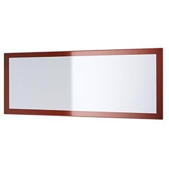 Vladon Miroir Lima, Miroir Mural avec Cadre de Style Moderne, Blanc Haute Brillance (139 x 55 cm)