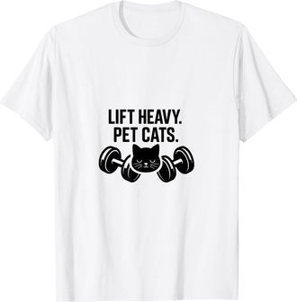 Hello Kitty Lift Heavy Pet Cats Fitness Humor Katze Hantel Grafik Gym T-Shirt