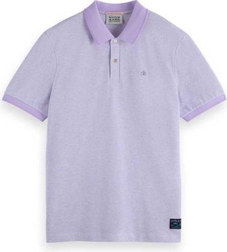 Scotch & Soda Mens Regular fit Polo Shirt, Bright Lavendel Melange, XXL