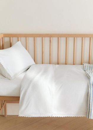 Mango Housse de couette berceau en percale garment-washed blanc - Home - 100x120cm - MANGO HOME