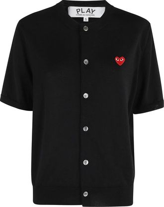 Comme Des Gar&ccedil;ons Femme, Pulls, Noir, Taille: 42 FR Cardigan Court &agrave; Col Rond et Manches Courtes