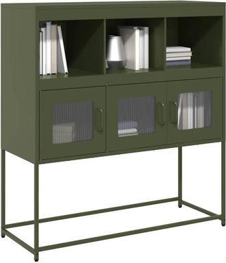 vidaXL Sideboard Olivgrün 100,5x39x107 cm Kaltgewalzter Stahl - Vidaxl