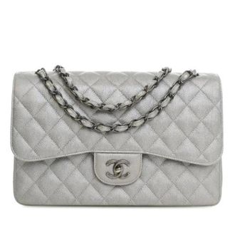 Chanel Sac port&eacute; &eacute;paule Pre-owned Double Flap - Femme - Pre-owned - Gris - Taille: ONE Size