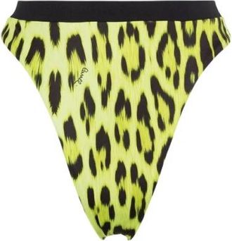 Roberto Cavalli Bikini-Unterteil mit Jaguar-Print - - Swimwear - Damen - Gr&uuml;n - XL