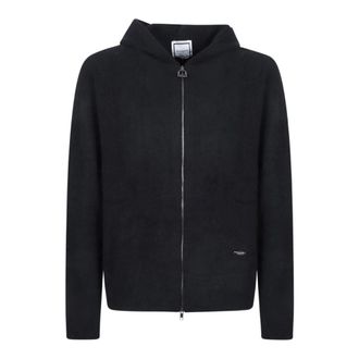 Wooyoungmi Wooyoungmi - SweaT-shirt &agrave; capuche en maille zipp&eacute; - Homme - Sweatshirts et sweats &agrave; capuche - Noir - Taille: M